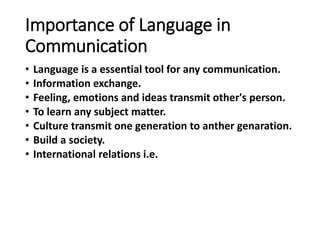Language as a medium of communication | PPTX