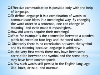 Language as a tool for communication | PPTX