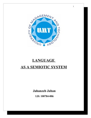 Language as semiotic system assignment | PDF