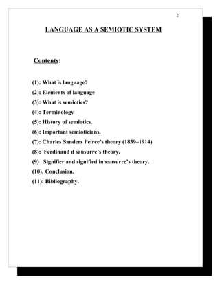 Language as semiotic system assignment | PDF