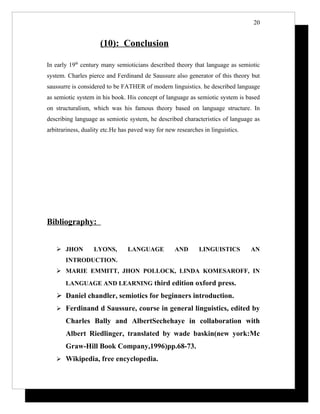 Language as semiotic system assignment | PDF