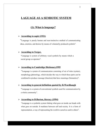 Language as semiotic system assignment | PDF