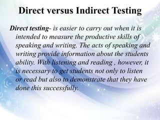 Language assessment | PPTX | Standardized Testing | Educational Assessment
