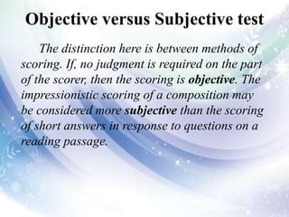 Language assessment | PPTX | Standardized Testing | Educational Assessment