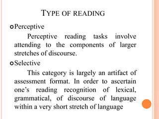 Language Assessment - Assessing Reading by EFL Learning | PPT