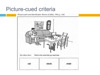 Language Assessment - Assessing Reading Full Description with Picture ...