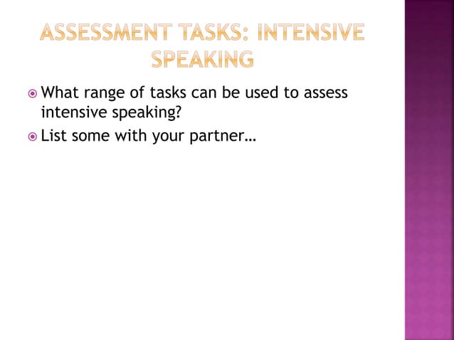 Language Assessment - Assessing Speaking byEFL Learners | PPTX