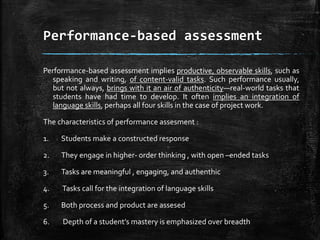 Language Assessment - Beyond Test-Alternatives Assessment by EFL ...
