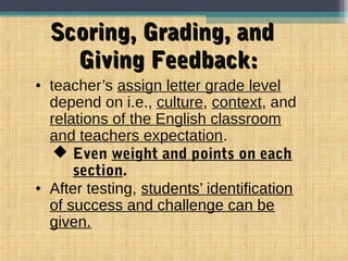 Language Assessment - Designing Classroom Test by EFL Learners | PPT