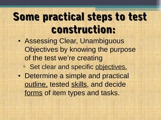 Language Assessment - Designing Classroom Test by EFL Learners | PPT