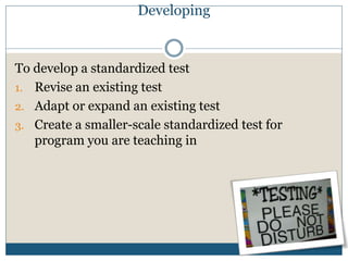 Language Assessment - Standardized Testing by EFL Learners | PPTX