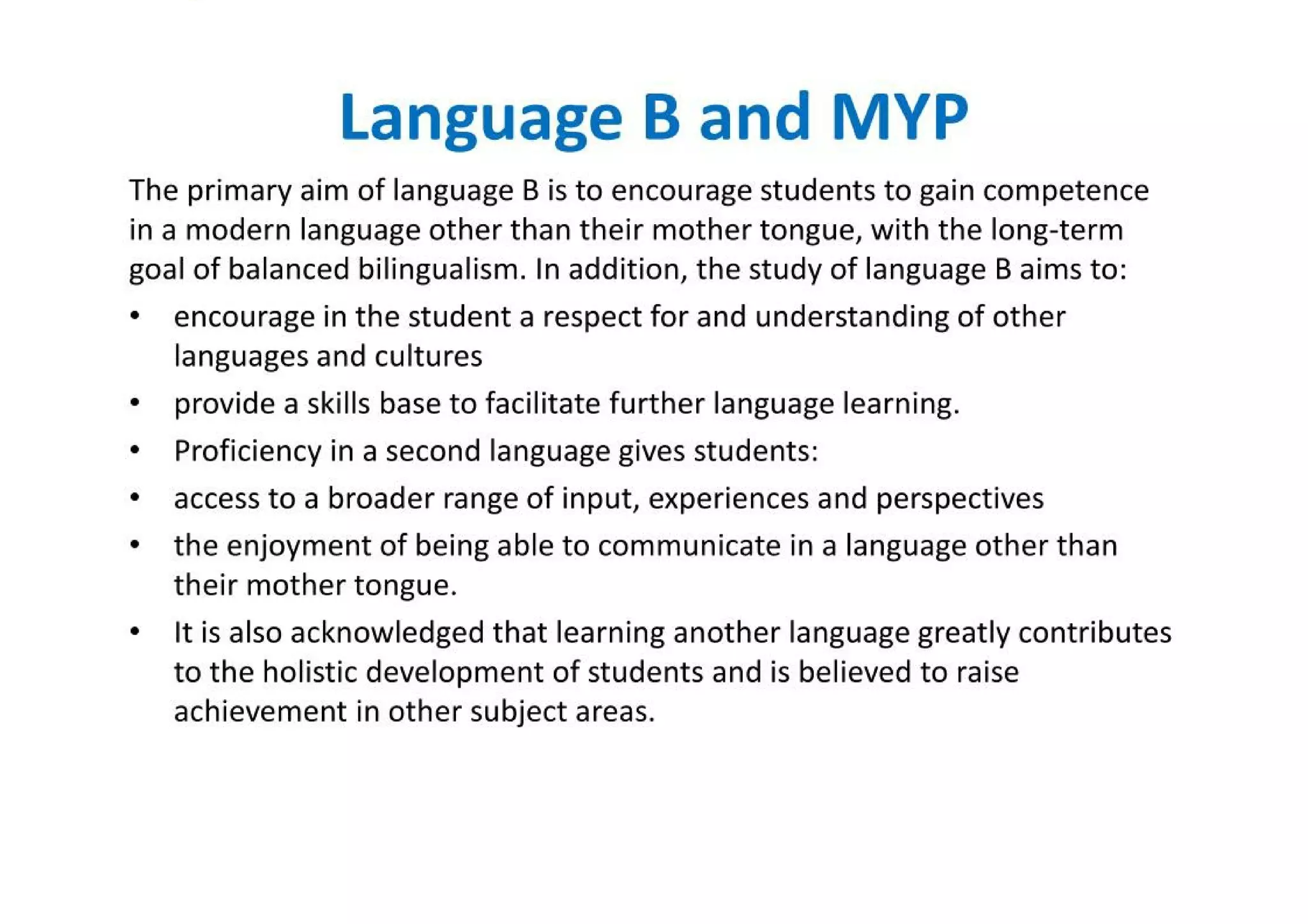 Language B And MYP | PDF