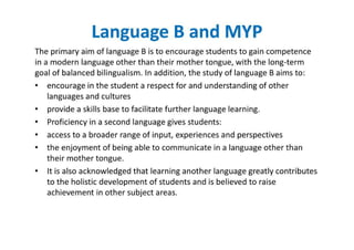 Language B And MYP | PPT