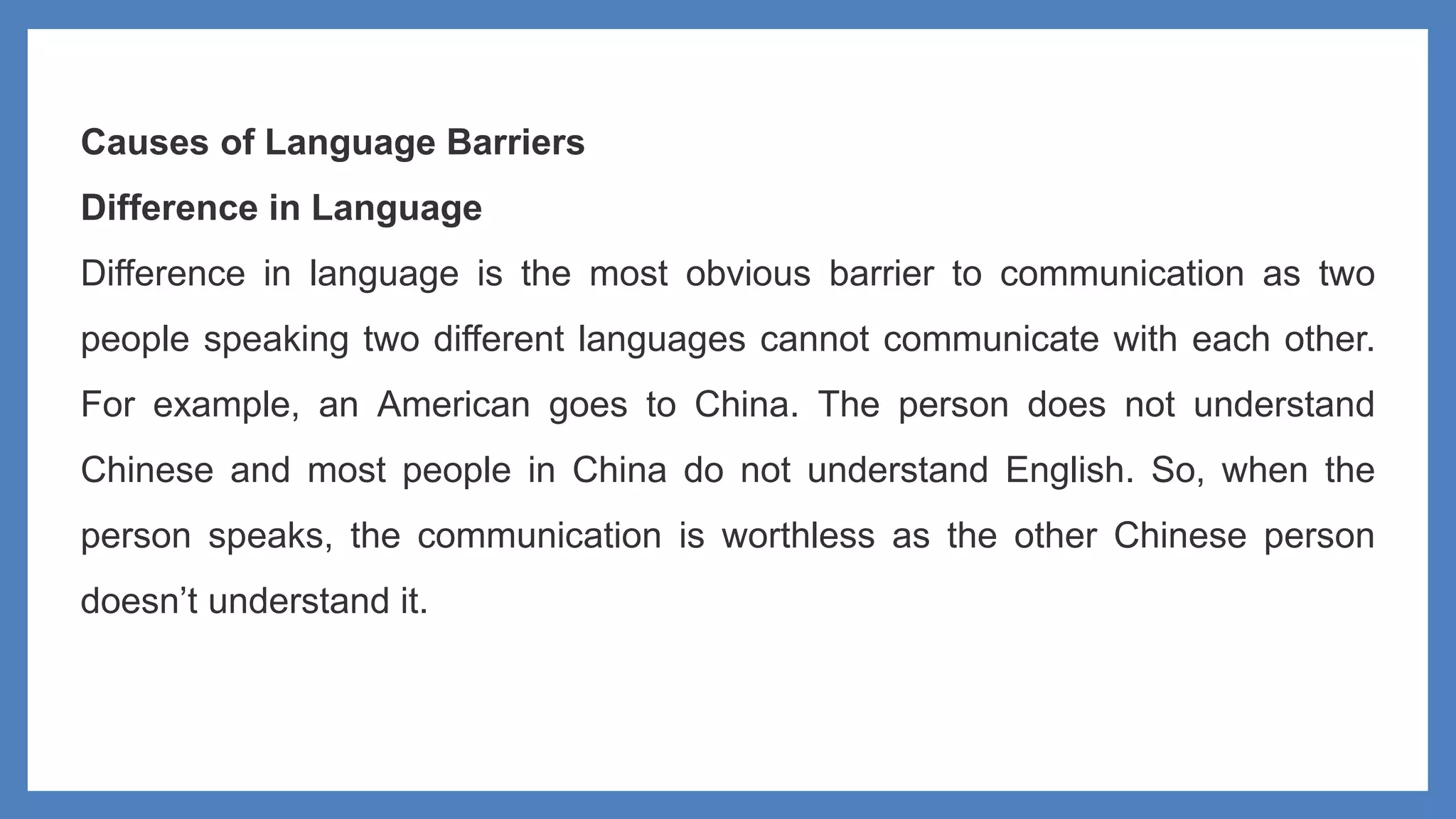 Language barriers | PPTX