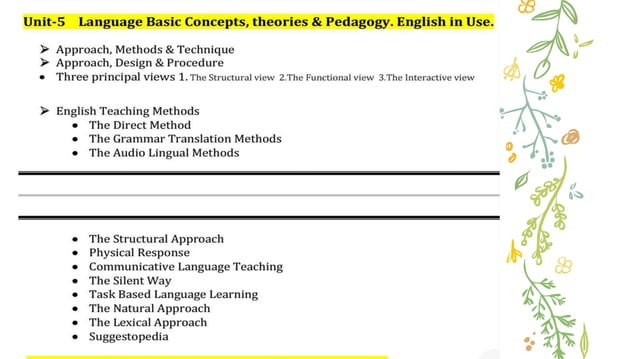 Language basic concepts, theories and pedagogy | PPTX | Education