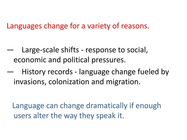 Language change ) | PPTX