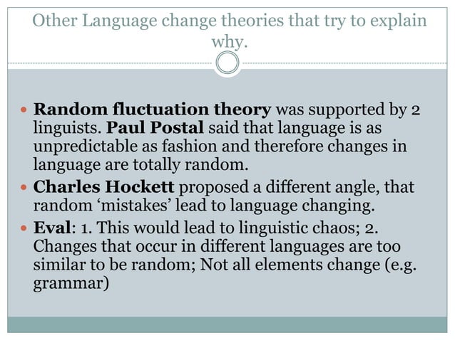 Language change theories | PPTX