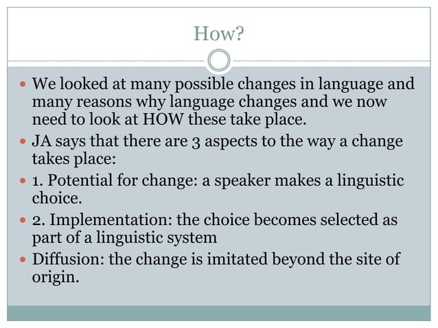 Language change theories | PPTX