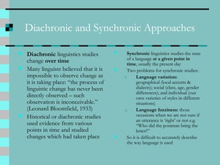 Language Change Part 2: Labov Studies | PPT