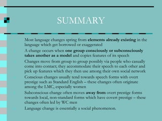 Language Change Part 3: UK Studies | PPT