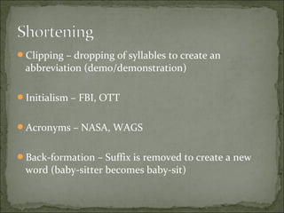 Language Change Terminology Revision | PPT