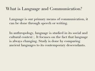 Language & Communication | PPT