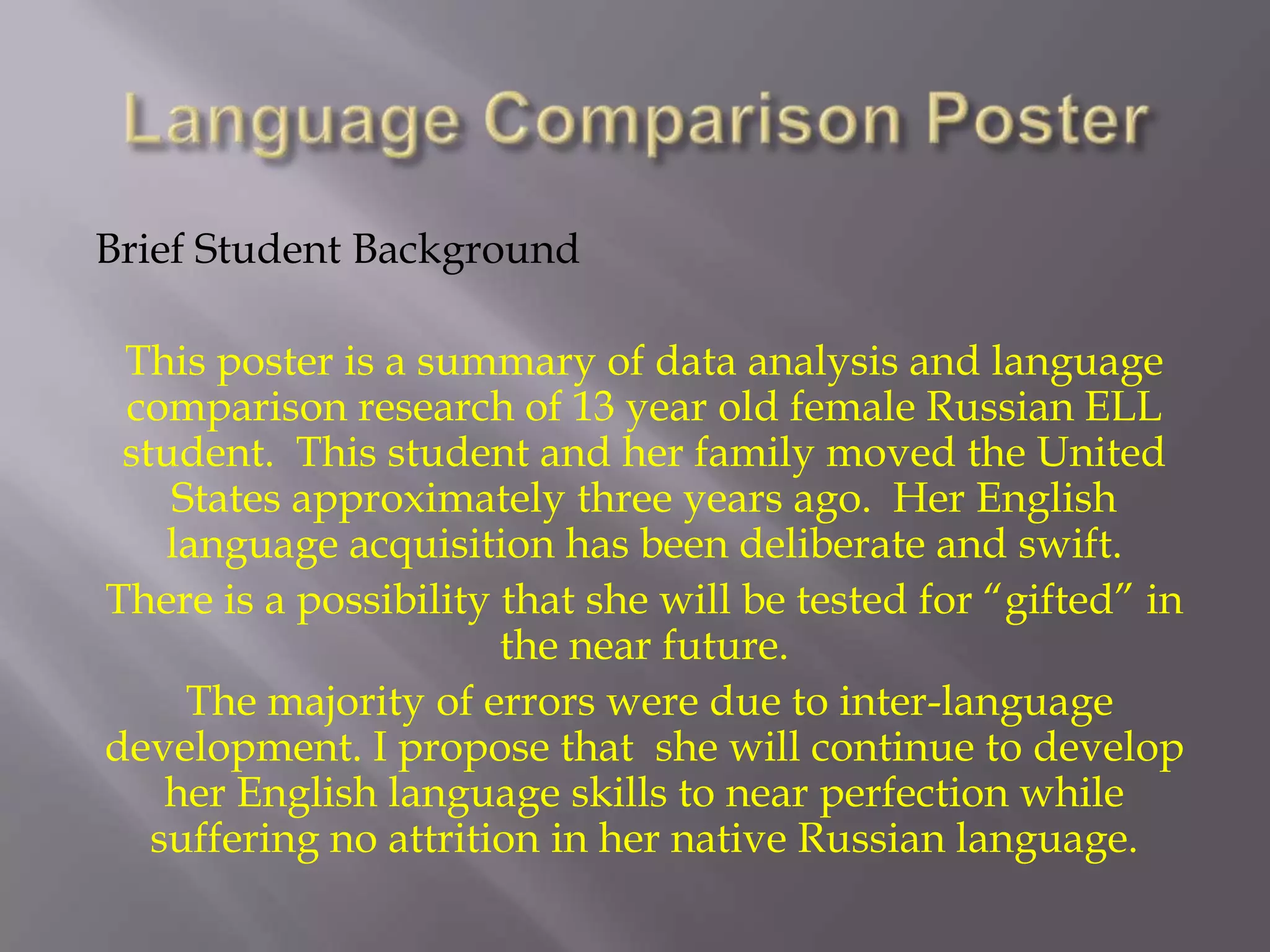 Language comparison poster | PPT