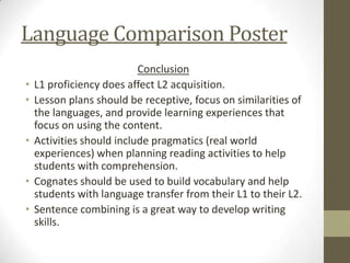Language Comparison Poster | PPTX