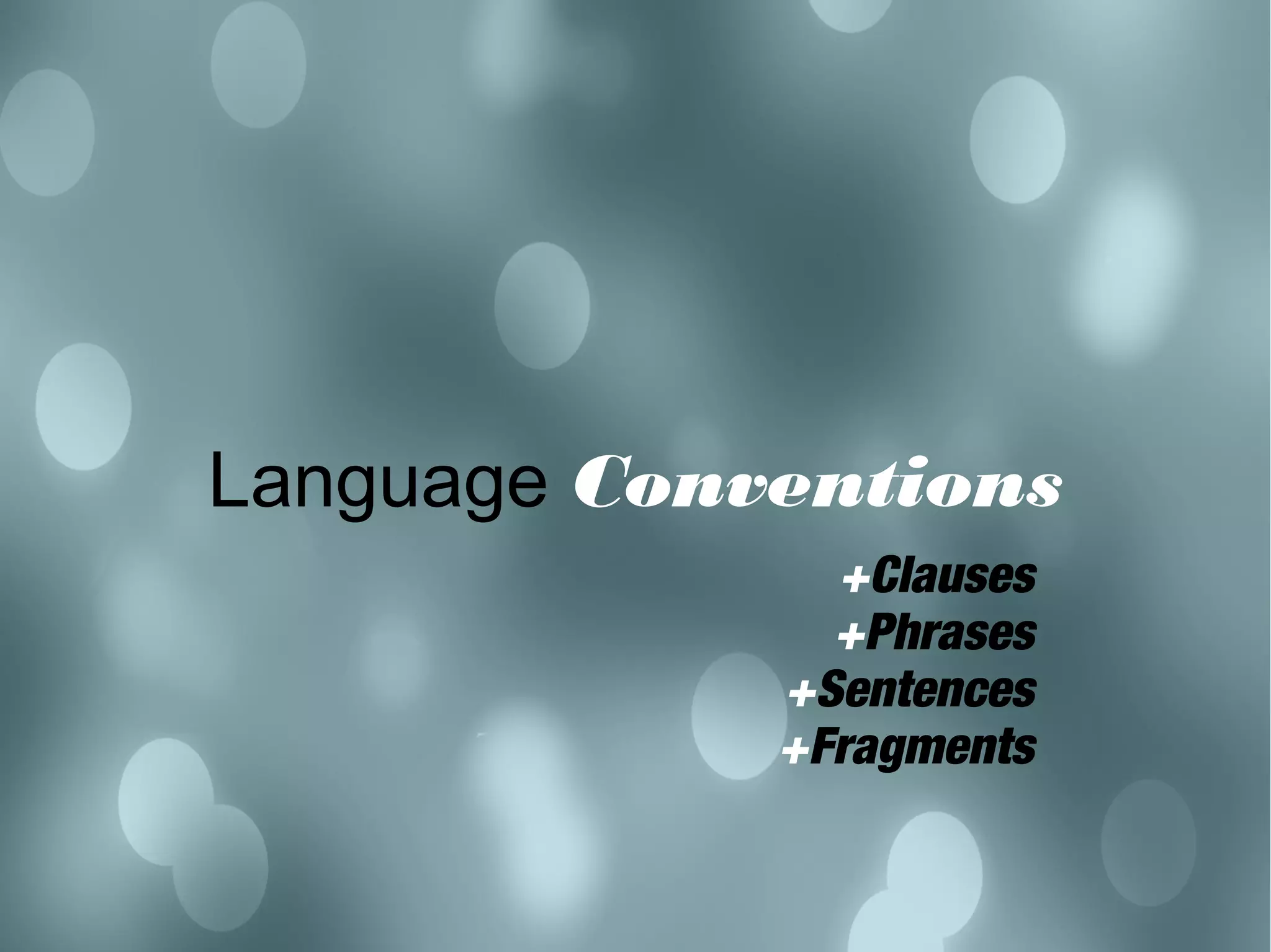 Language conventions | PPT