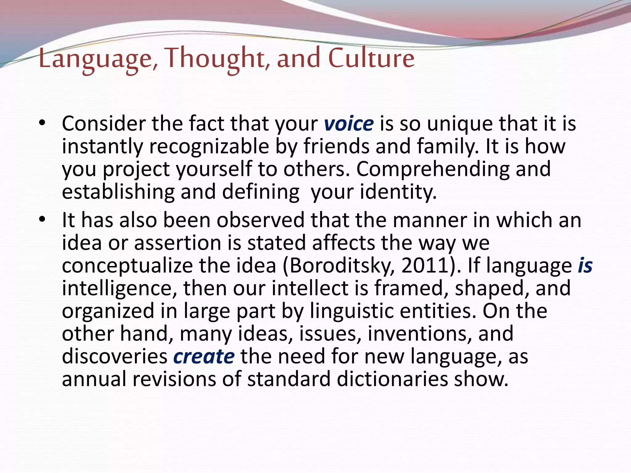 Language, culture, and identity | PPTX