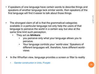 Language, culture and thought | PPTX
