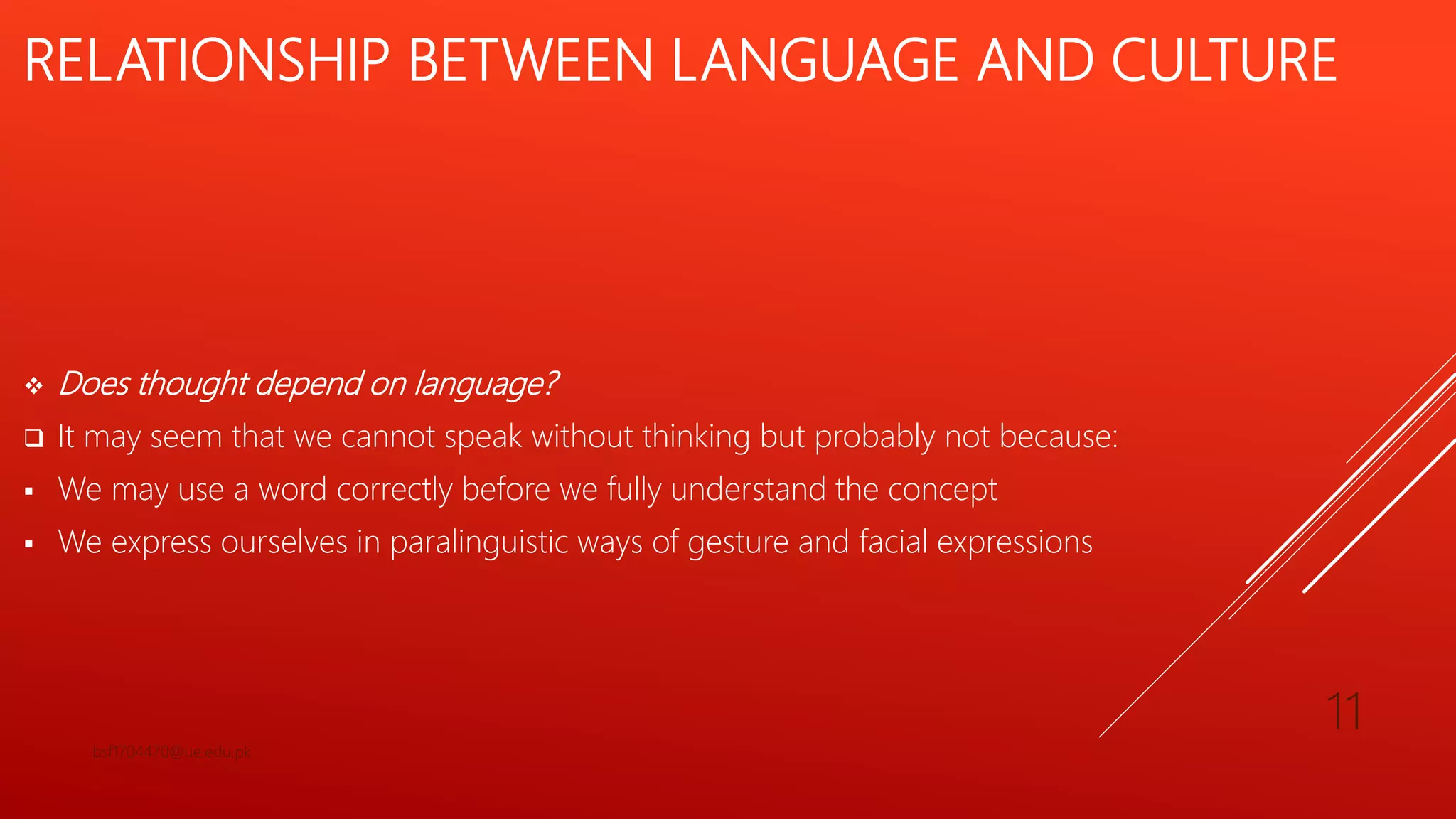 Language, Culture and Thought | PPTX