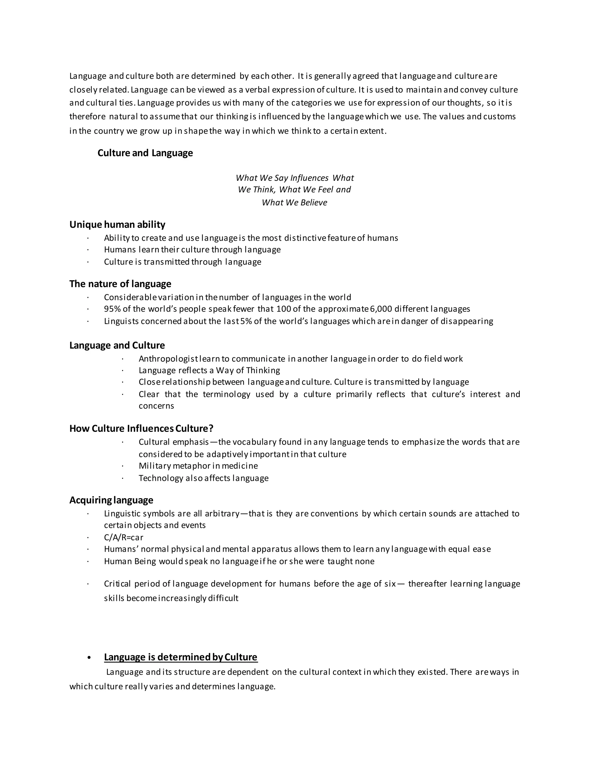 Language culture and world view | DOCX