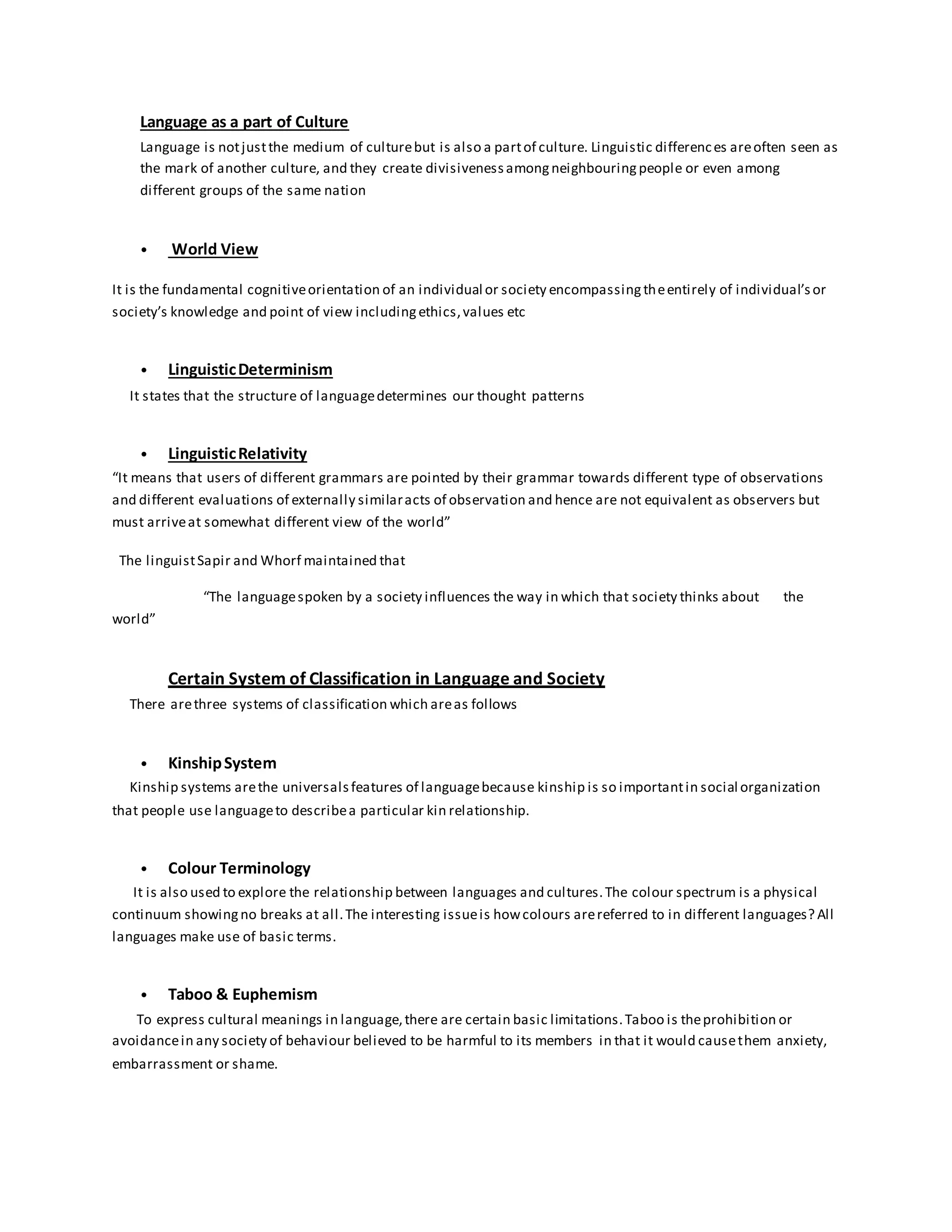 Language culture and world view | DOCX