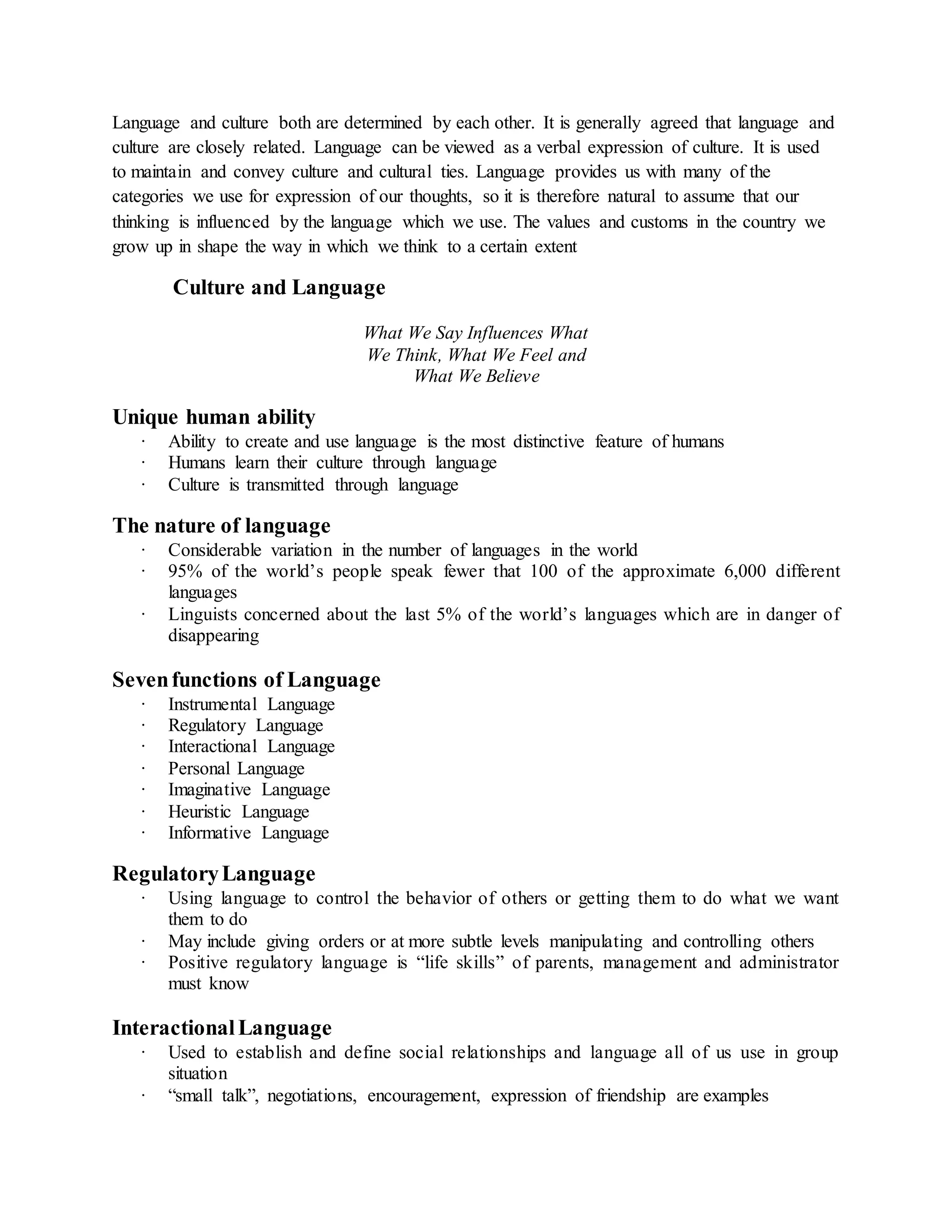 Sociolinguistics 'Language culture and worldview' BS. English (4th ...