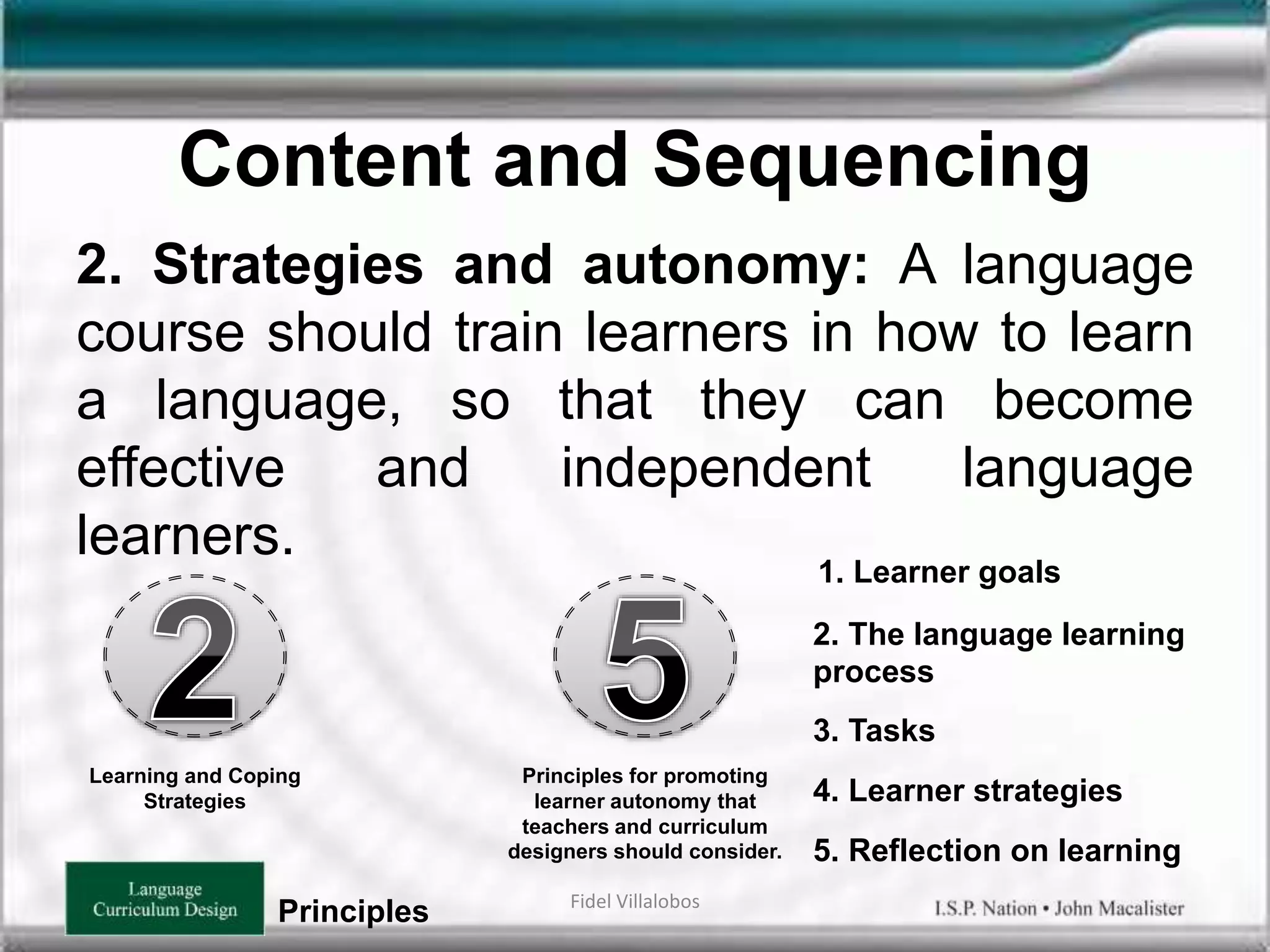 Language Curriculum Design (Chapter 4 Principles) | PPTX