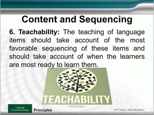 Language Curriculum Design (Chapter 4 Principles) | PPTX