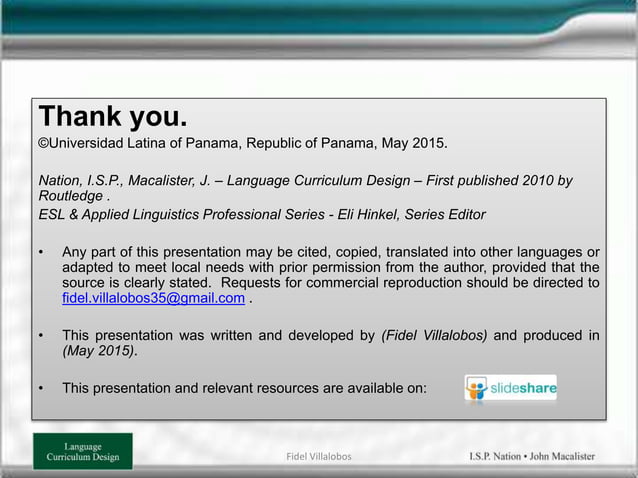 Language Curriculum Design (Chapter 4 Principles) | PPTX