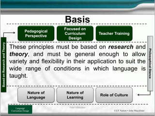 Language Curriculum Design (Chapter 4 Principles) | PPTX