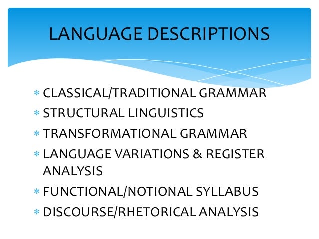 Language description presentation