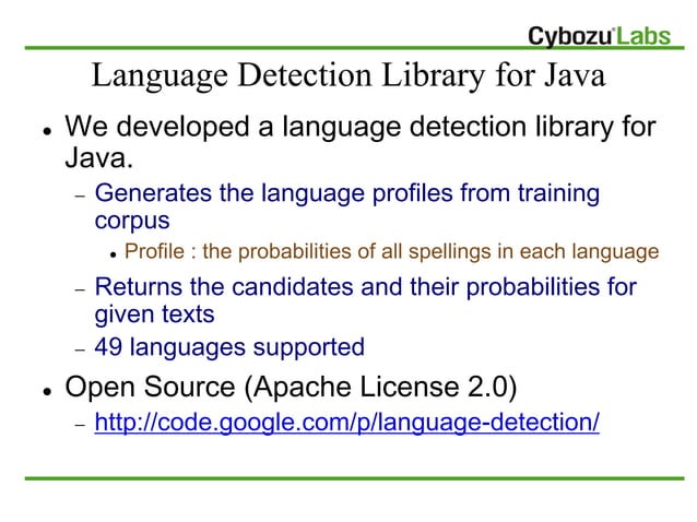 Language Detection Library for Java | PDF