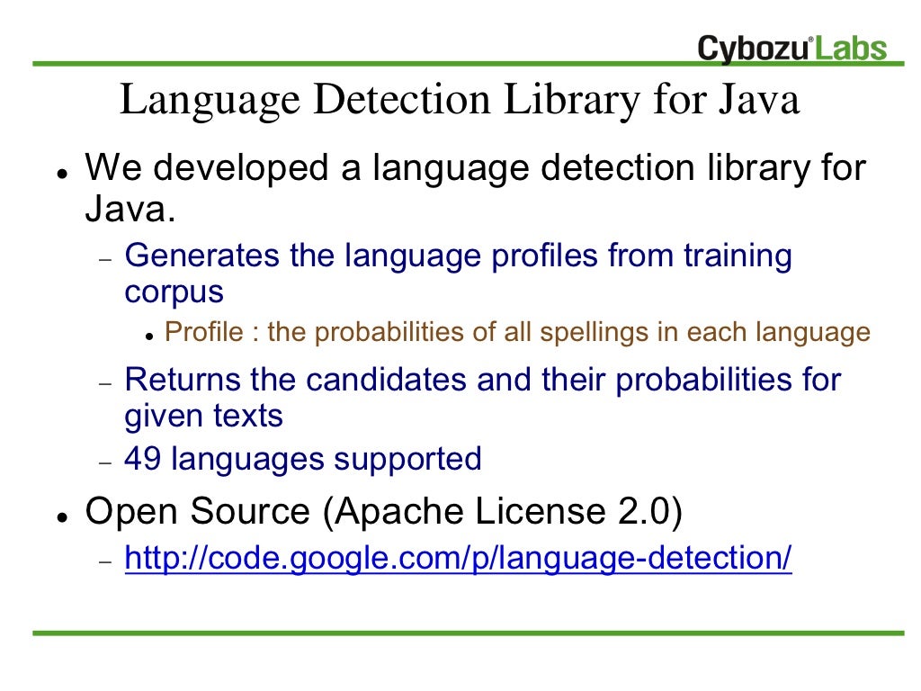 Language Detection Library for Java