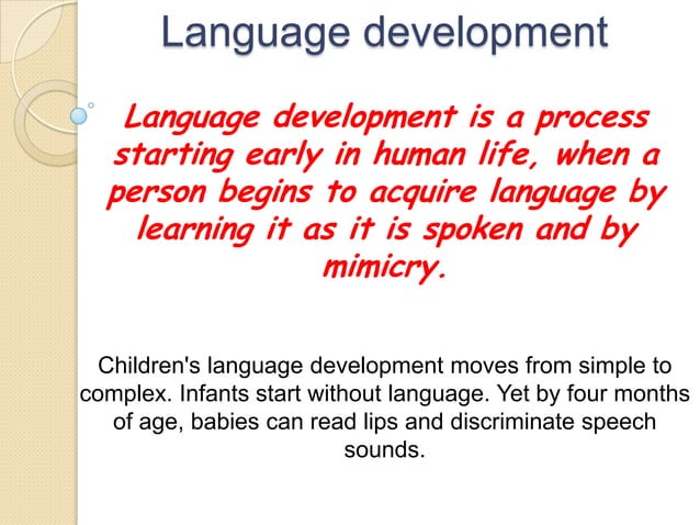 Language development in children | PPTX