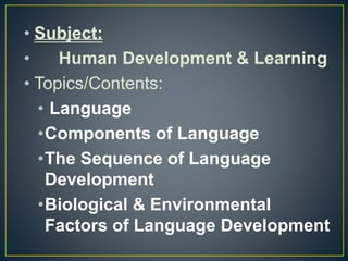 Language development | PPT