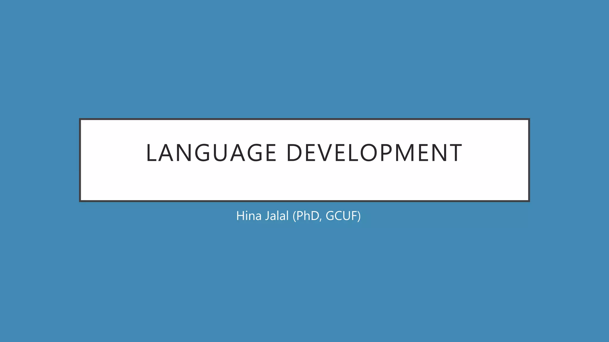 Language development | PPT