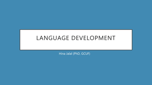Language development | PPT