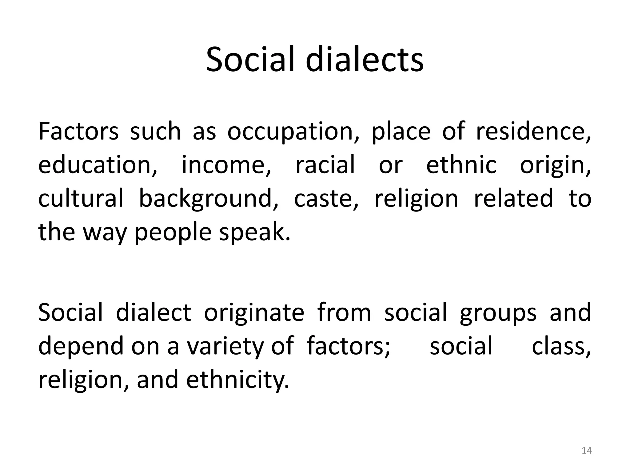 Language, dialect, and varieties | PPTX