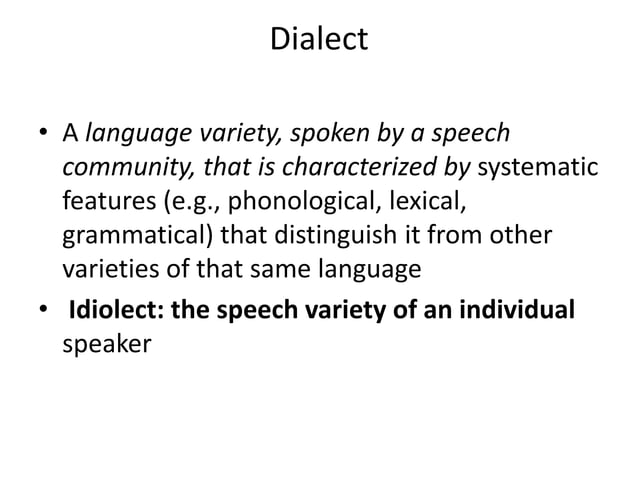 Language, dialect, and varieties | PPTX