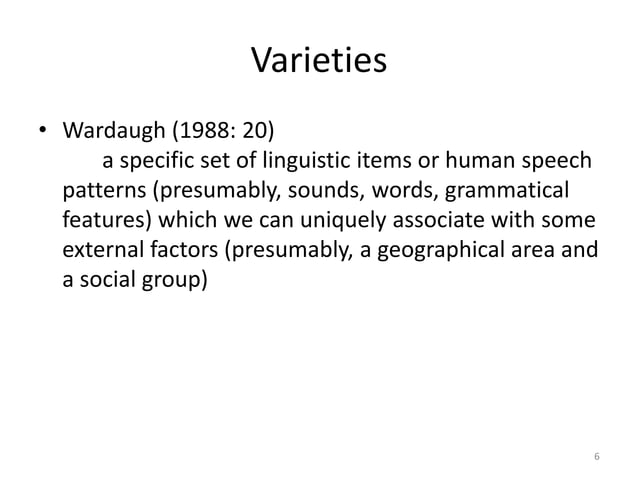 Language, dialect, and varieties | PPTX