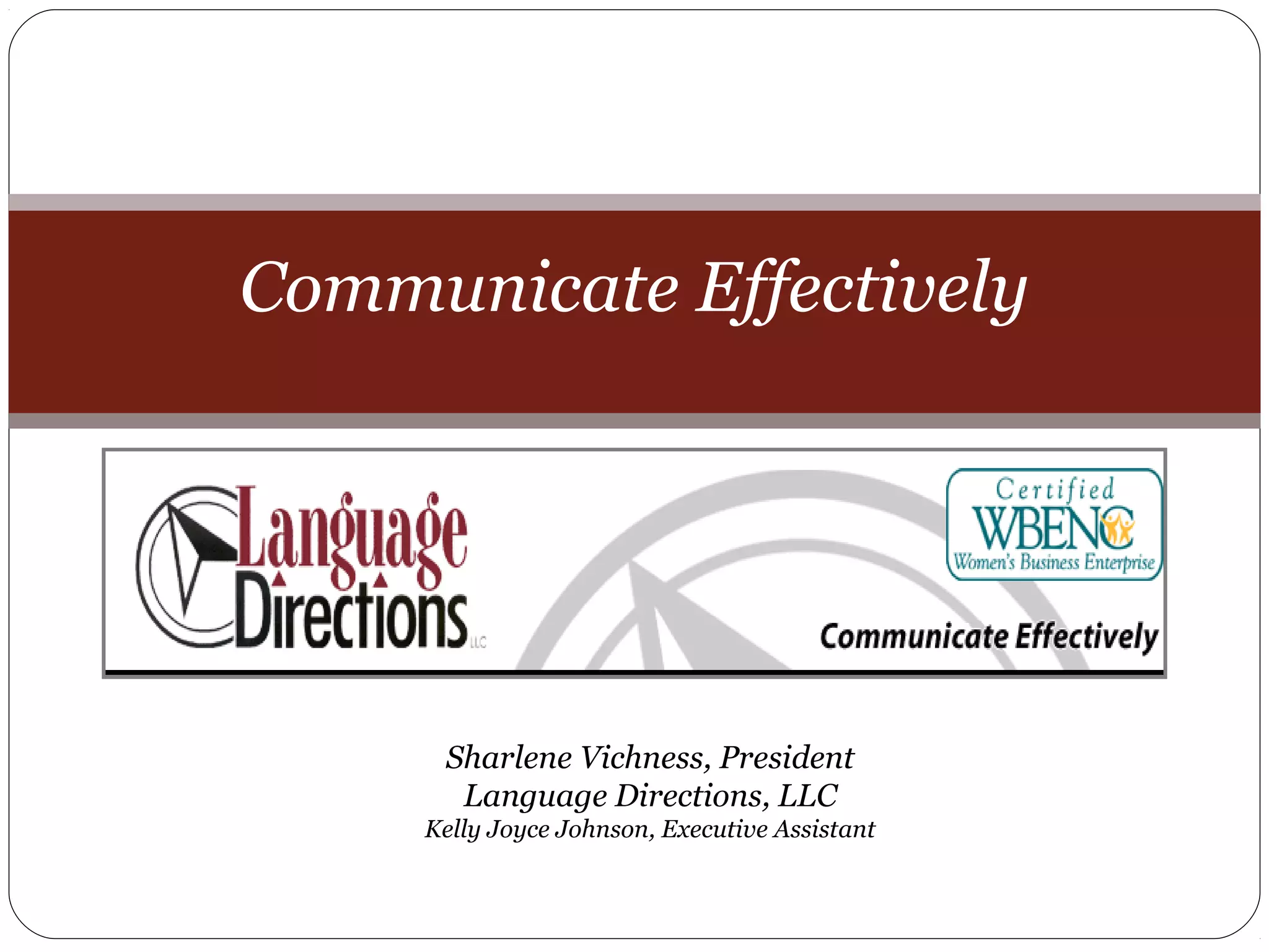 Communicate Effectively | PPT